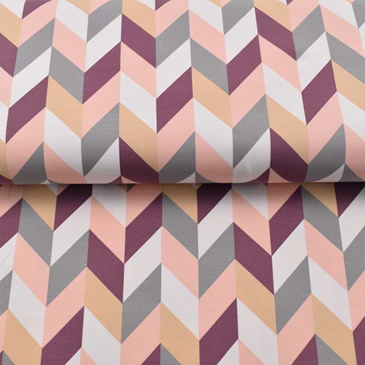 Baumwolljersey Stoff (mit Elasthan) "Rauten zu Pfeilen angeordnet ...